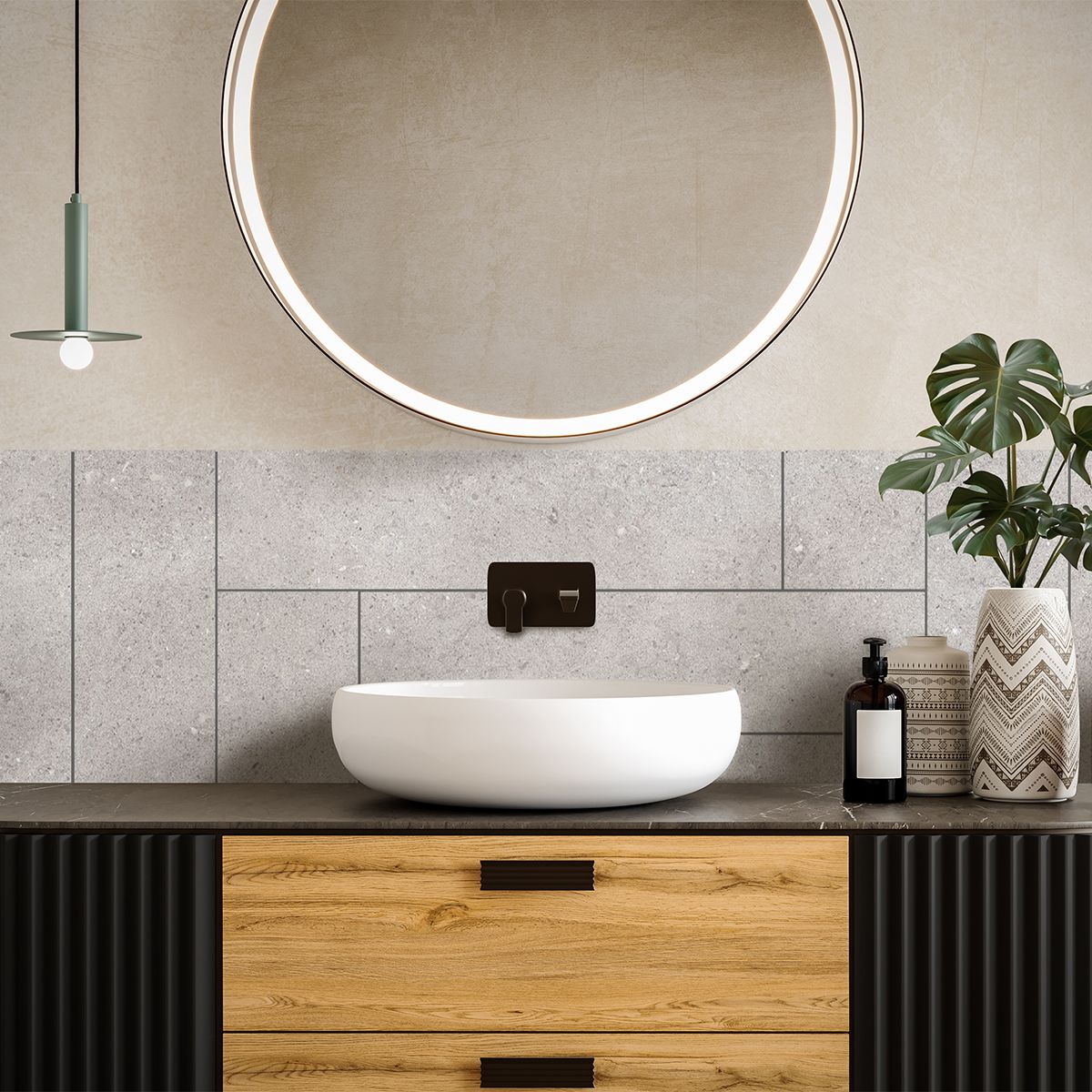 Grey Limestone Effect Porcelain Tiles | Tile Giant