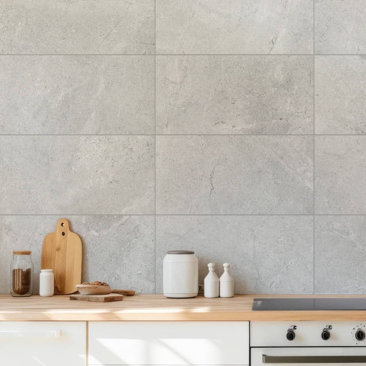 Fenstone Grey Porcelain 30x60cm | Stone Effect Porcelain Tiles