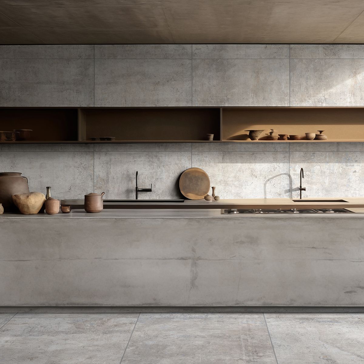 Affresco Ice Porcelain Concrete Effect Tiles 80x80 | Large Tiles | Tile ...