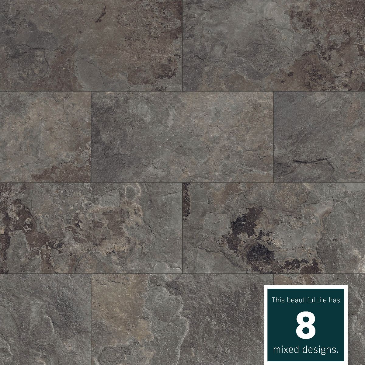 Oakley Slate Dark: 30x60cm Italian Porcelain Tile with Rustic Slate Look