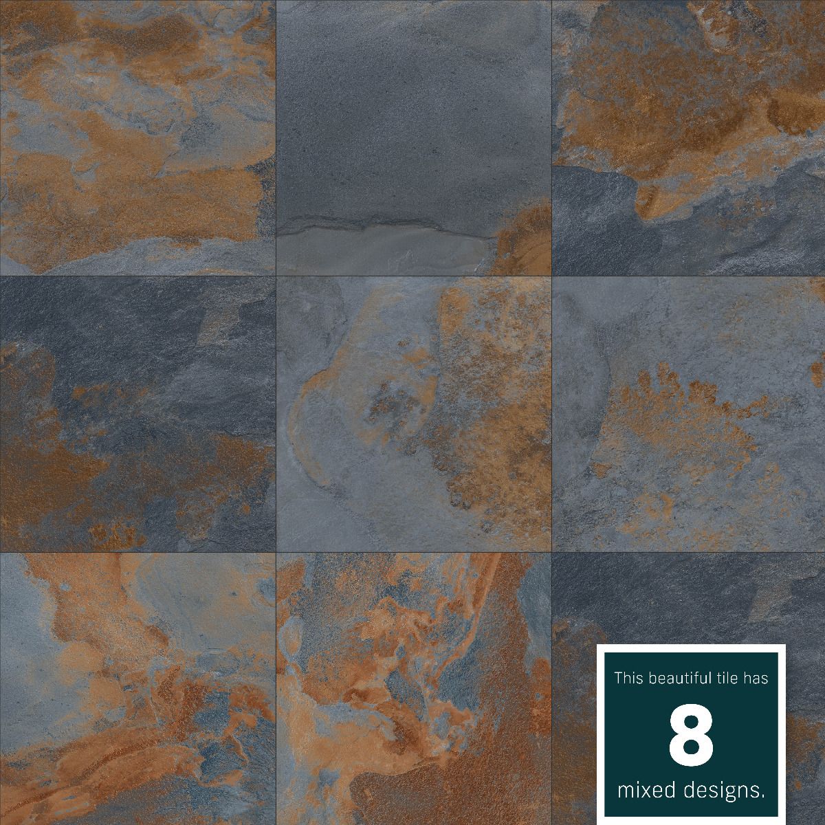 60x60cm Italian Rustic Slate Porcelain Tile: Realistic Stone Charm