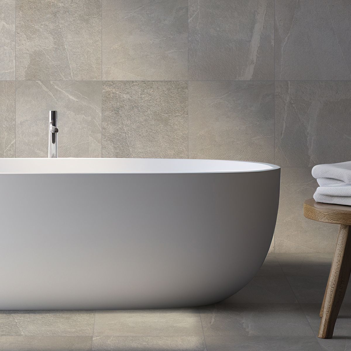 Scoria Grey Stone Effect Porcelain 50x50 For Kitchen And Bathroom Walls ...