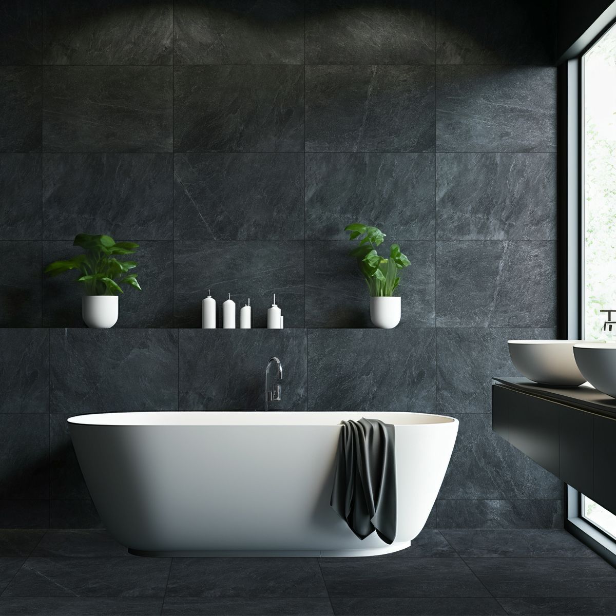 Slate Rock Black 300x600 | Tiles | Tile Giant
