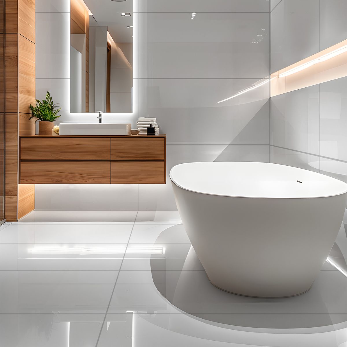 Affordable Large Gloss White Porcelain Tiles | 1200x600mm Porcelain Tiles