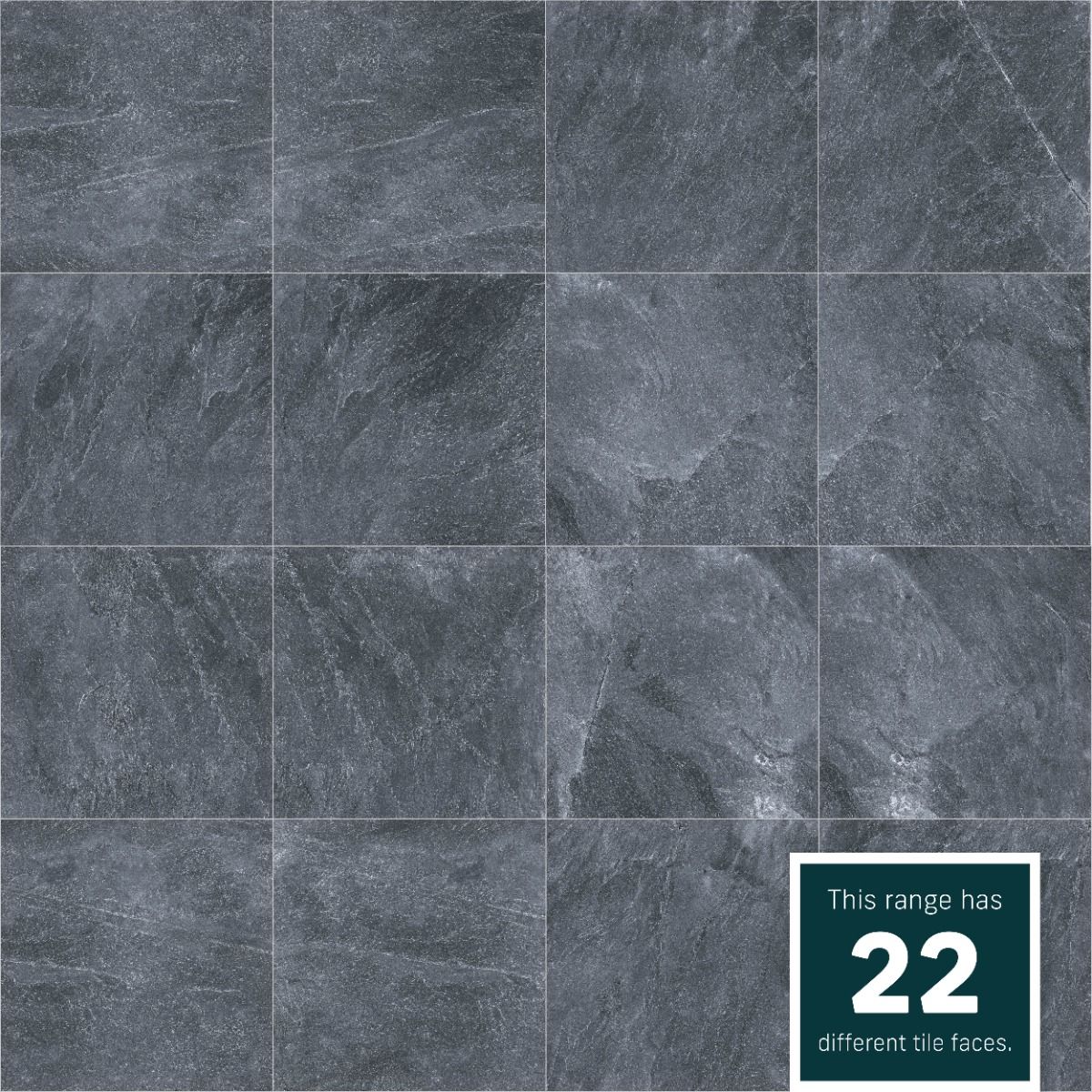 Slate Rock Black 600x600 | Tiles | Tile Giant