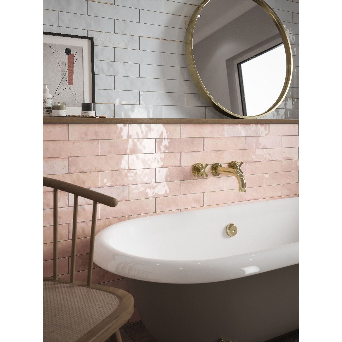 Annabelle Rose Gloss Ceramic Wall Tile 75X300