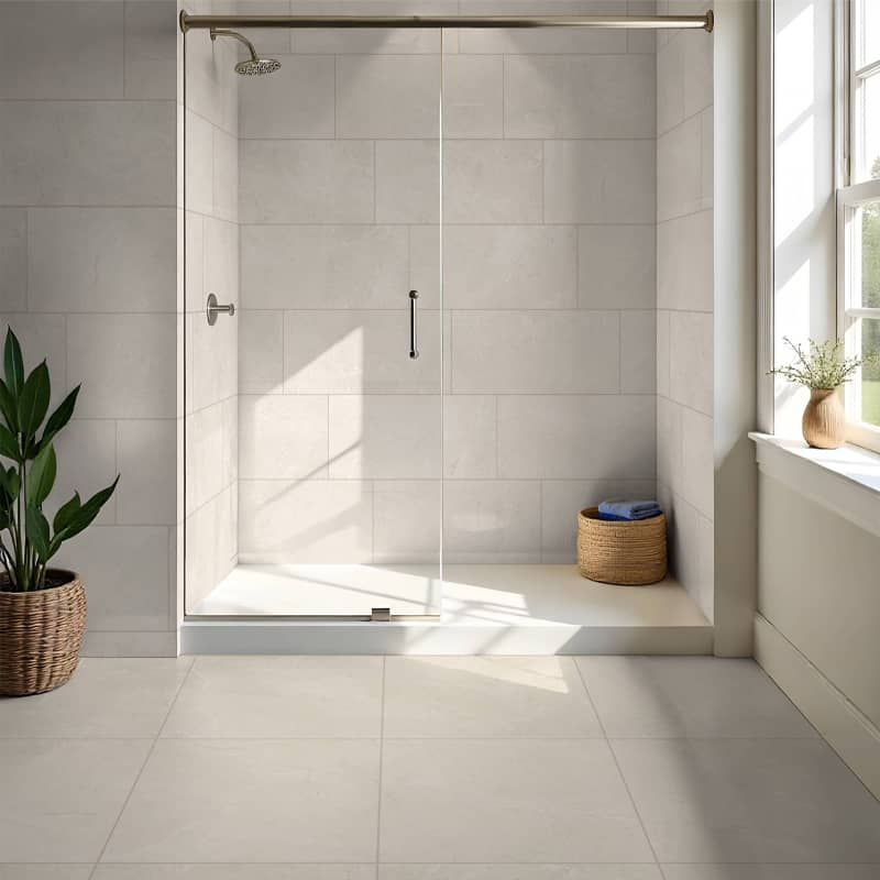 Fenstone Bone Porcelain 60x60cm | Stone Effect Bathroom Wall And Floor Tile