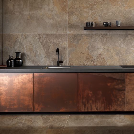 Oakley Slate Gold: Large, 60x120 Italian Porcelain with Authentic Slate ...