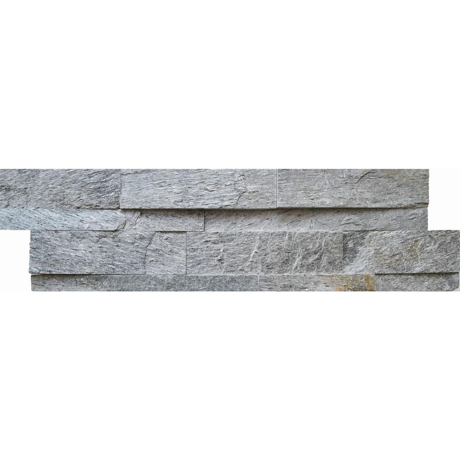 Splitface Silver Shine Slate Wall Tile 15x60cm | Indoor & Outdoor Feature Cladding